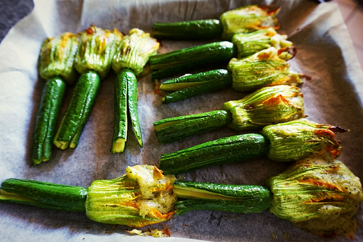 Zucchinette con fiori ripieni – La cucina glutenfree